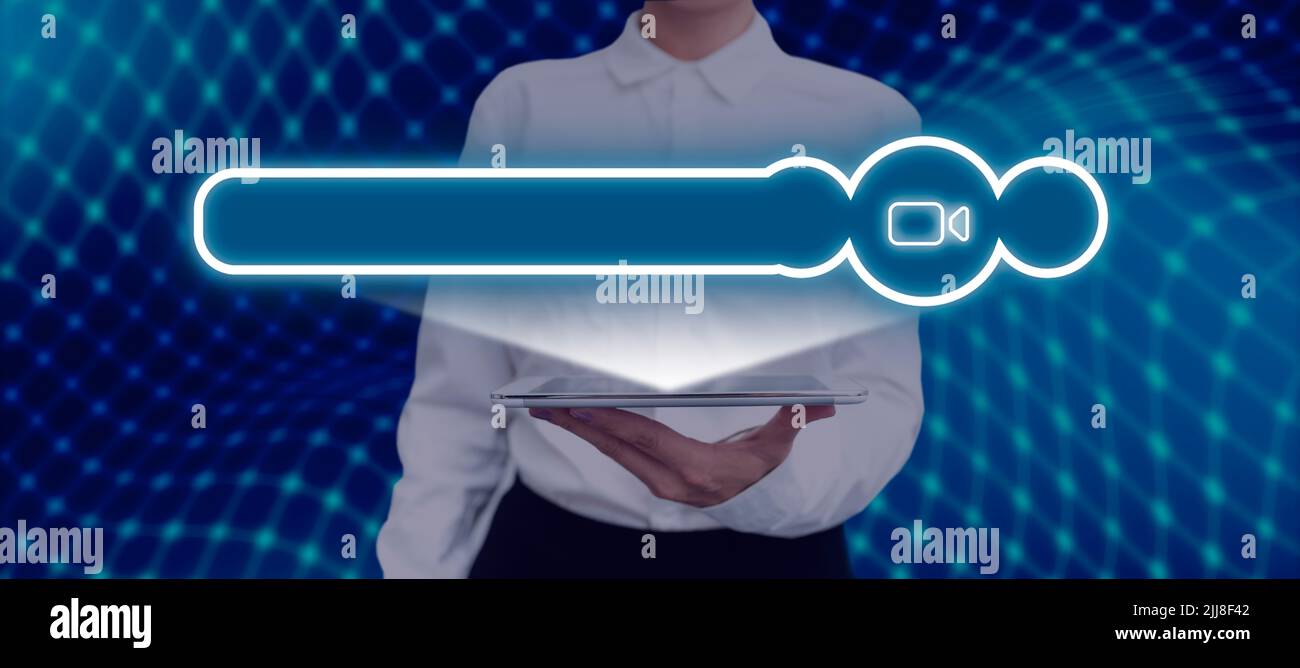 Businesswoman Holding Tablet With Search Bar With New Ideas Popping Out ...