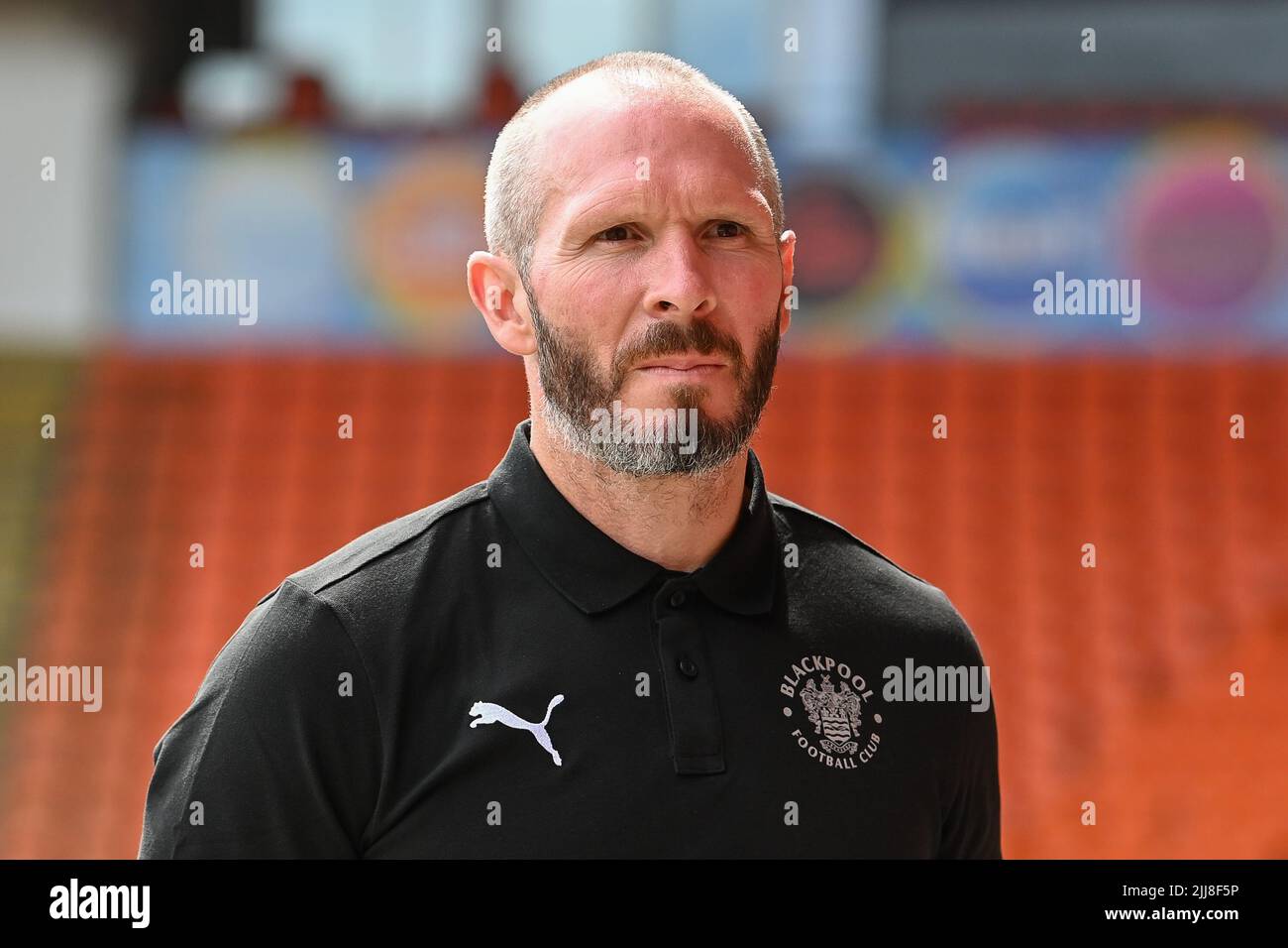 Michael Appleton manager of Blackpool arrives at Bloomfield Road, Home ...