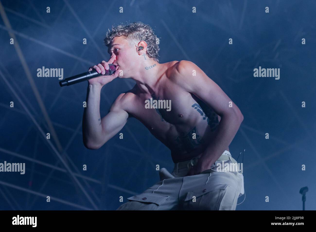 Blanco on stage during Blanco - Blu celeste tour, Italian singer Music ...