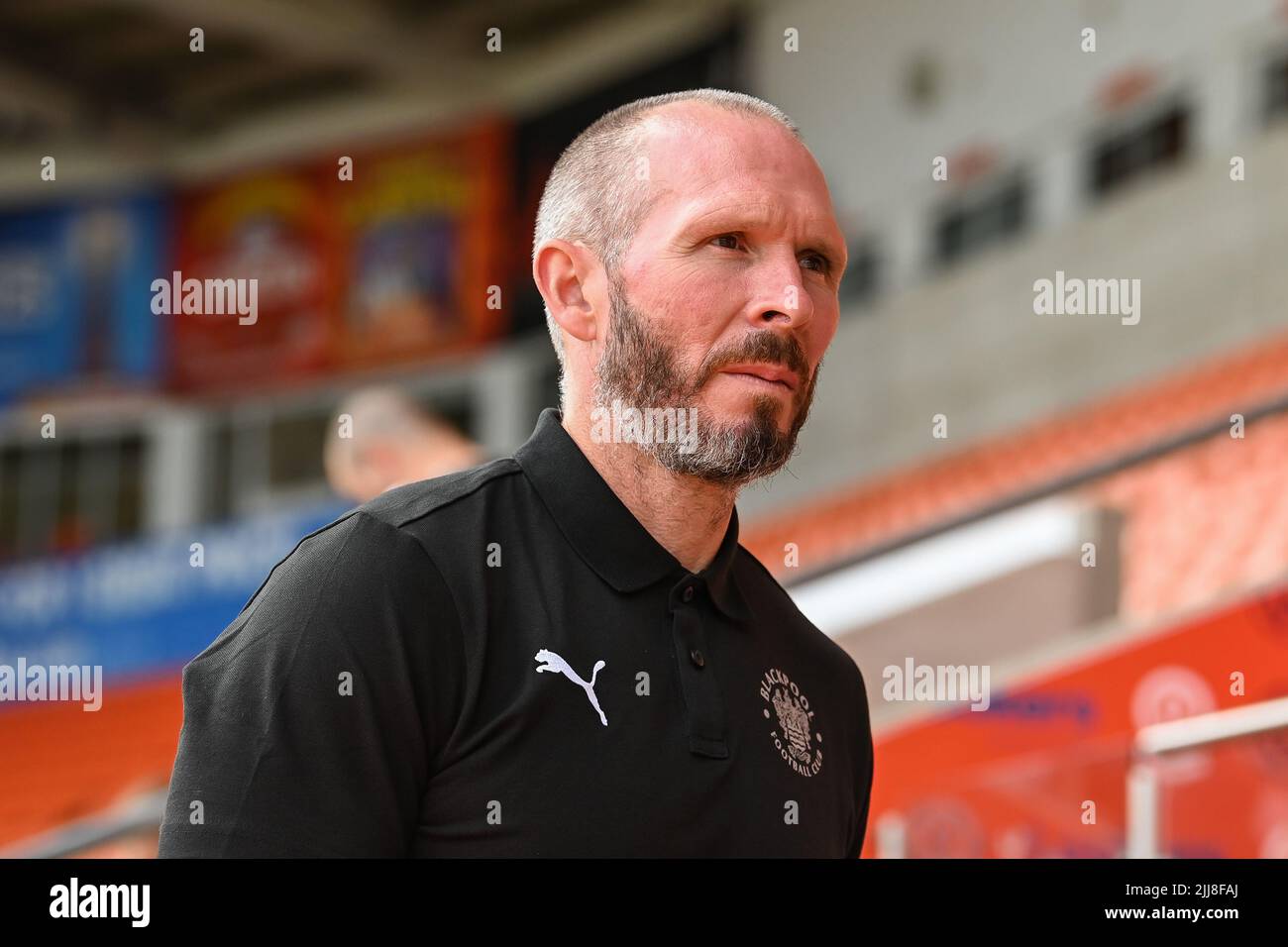 Michael Appleton manager of Blackpool arrives at Bloomfield Road, Home ...