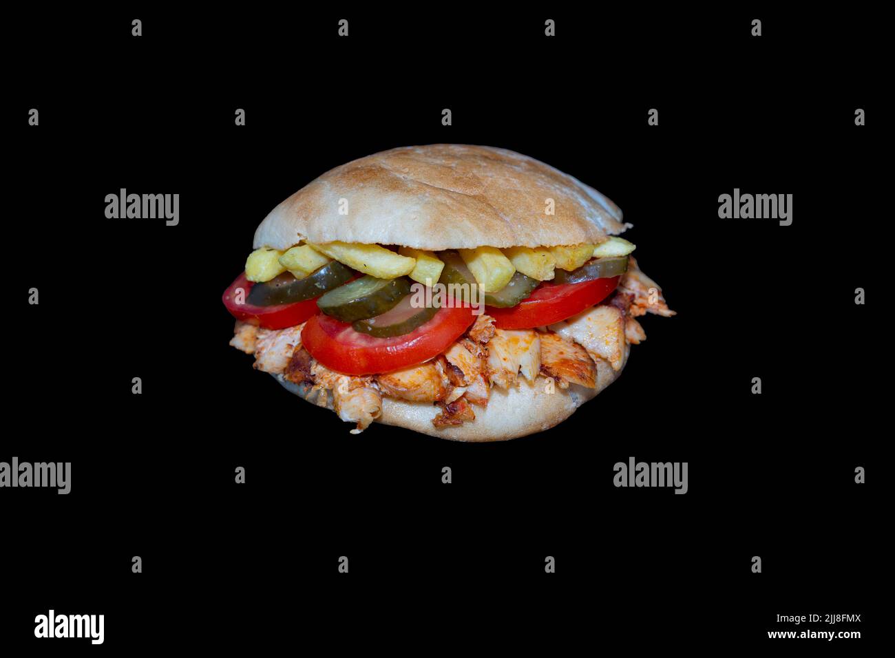Döner chicken sandwich or Sandviç döner Isoläted Stock Photo - Alamy