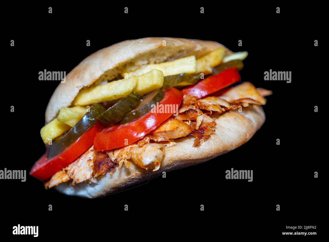 Döner chicken sandwich or Sandviç döner Isoläted Stock Photo - Alamy