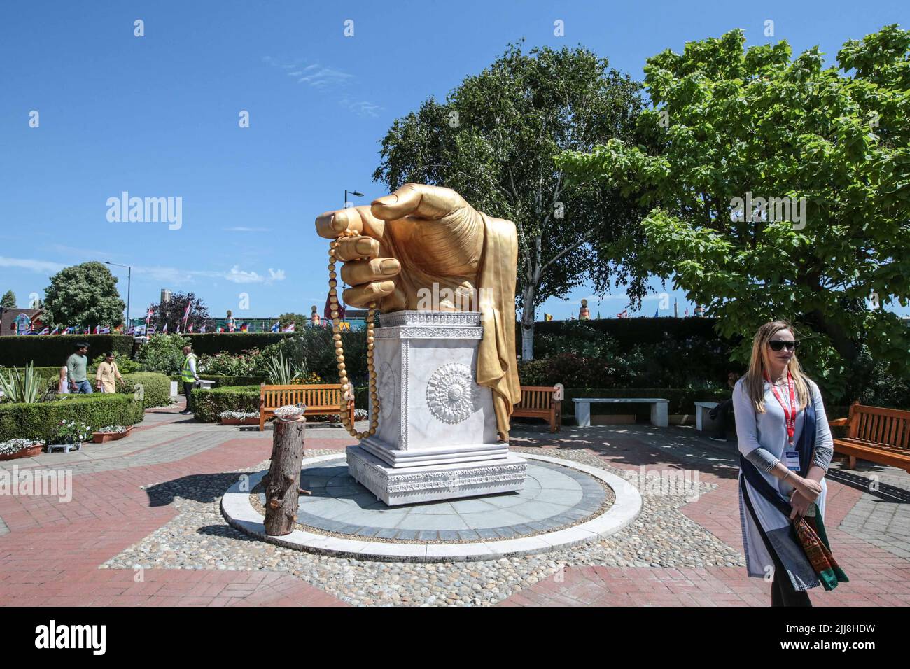 London, UK. 24th July, 2022. The wonderful Neasden temple was awash ...