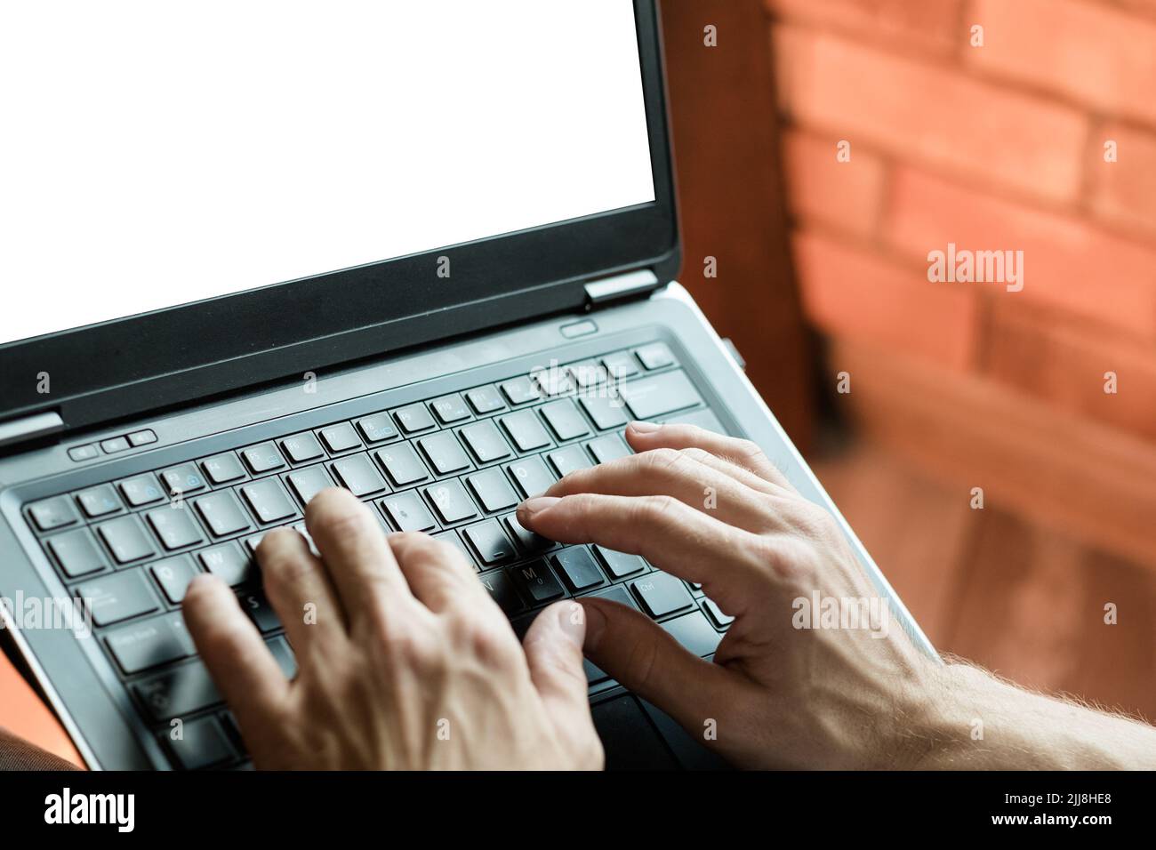 programmer it developer technology man hand laptop Stock Photo - Alamy