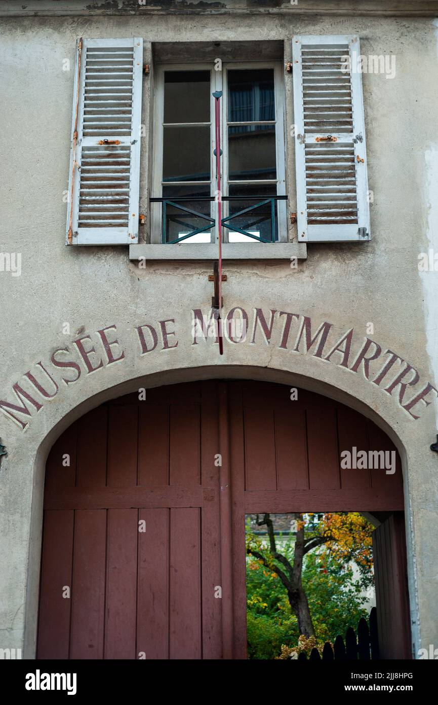 Paris, France, Detail, Sign, Front Door, Musée de Montmartre, Museum ...