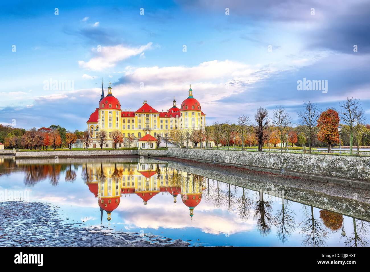 Stunning view of Moritzburg Castle near Dresden. Popular tourist destination. Location ...