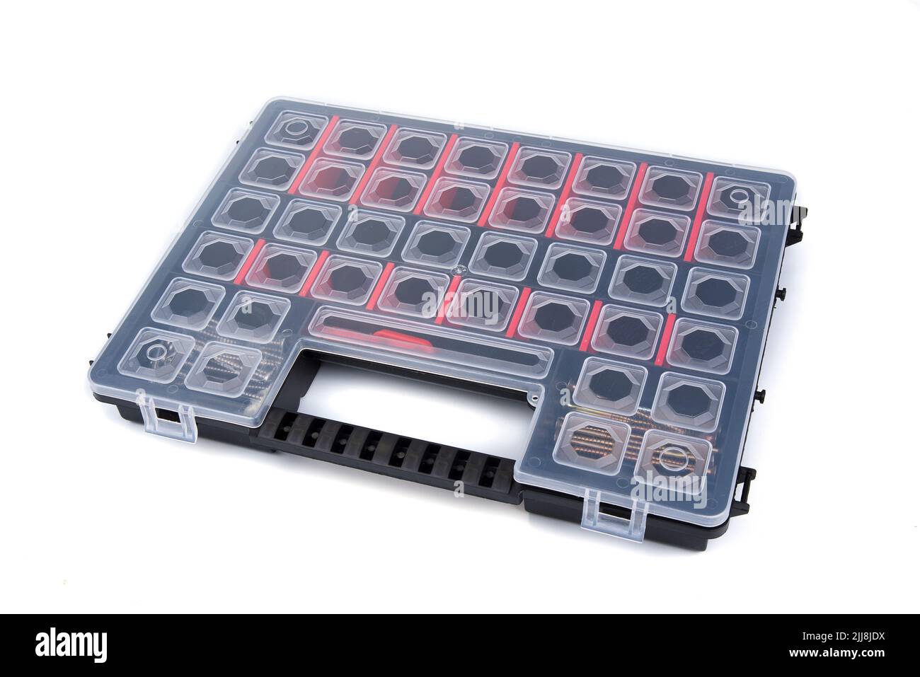 Screw organizer box on a white background Stock Photo - Alamy