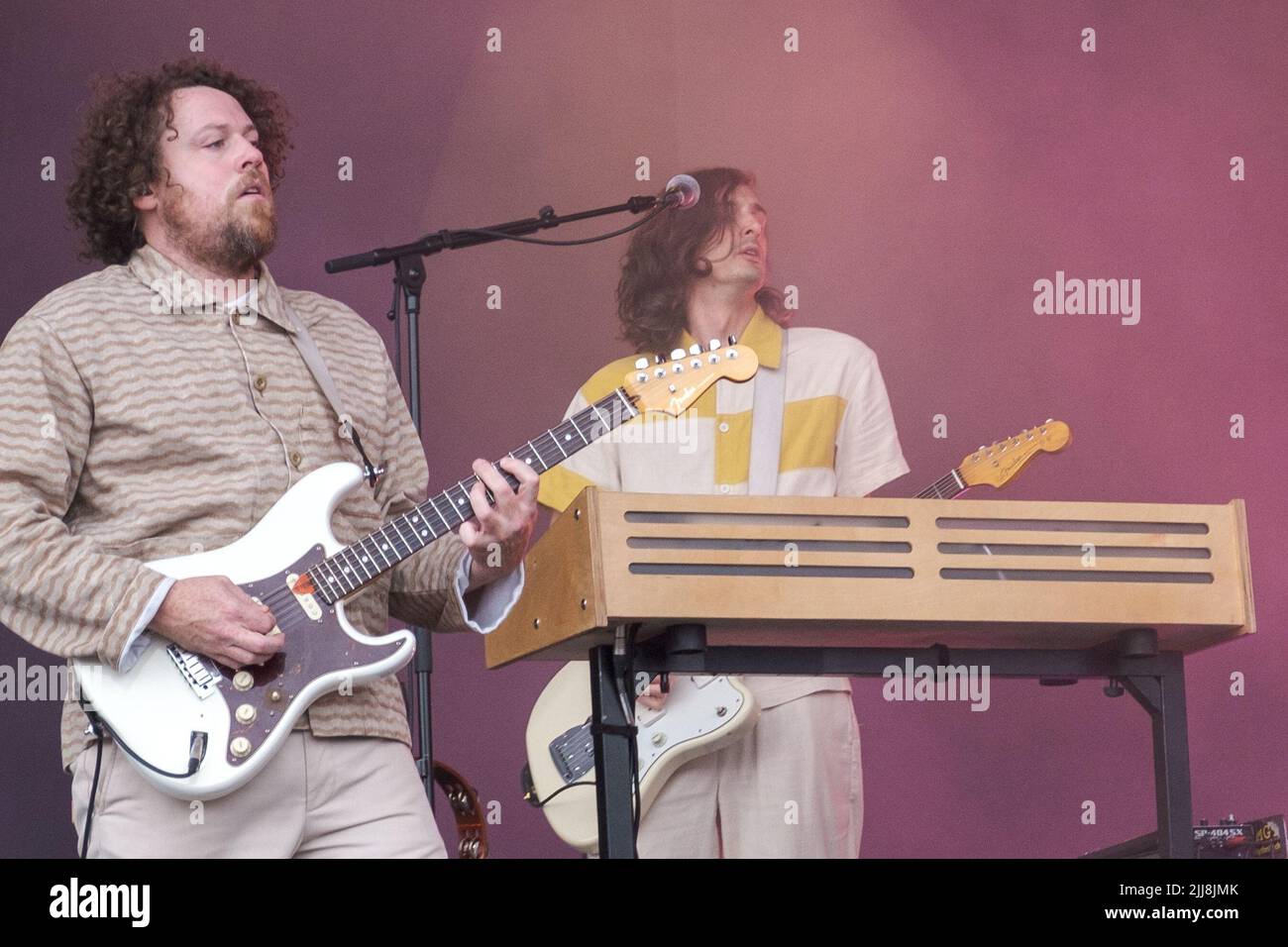 Metronomy (Joseph Mount, Gabriel Stebbing)performing at Lovell Stage ...
