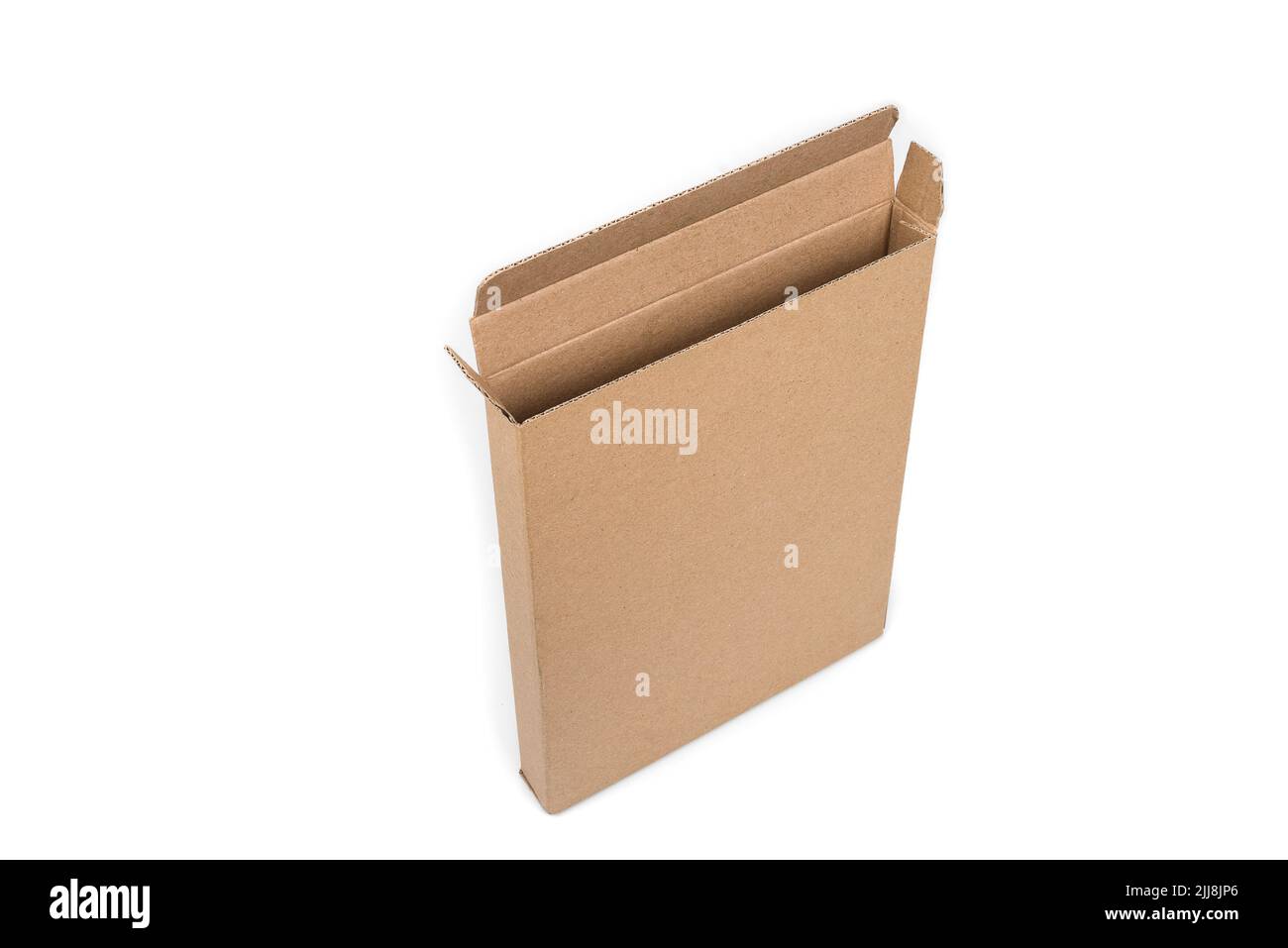 Very narrow cardboard box on a white Stock Photo - Alamy