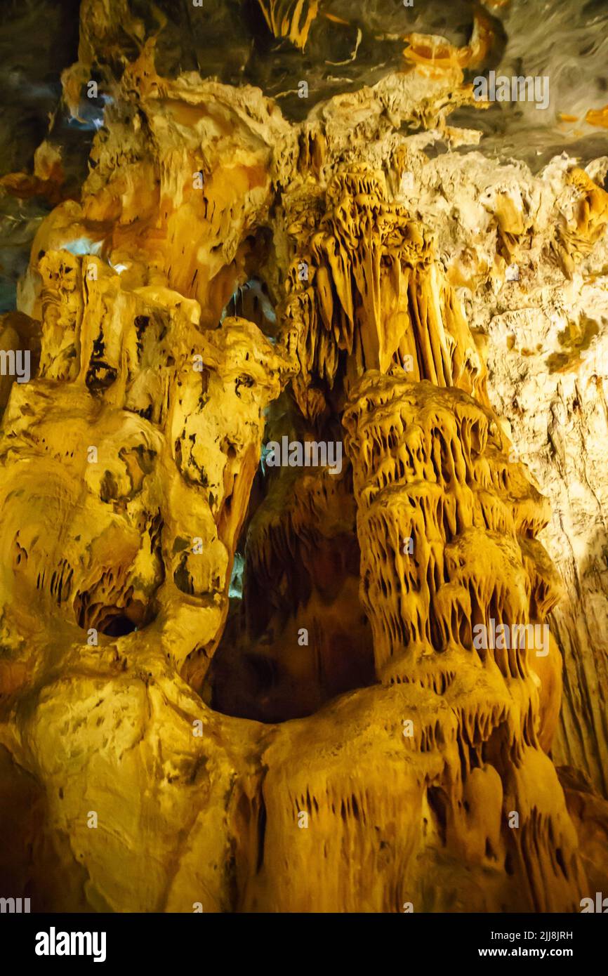 A vertical shot of the Cango Caves in the Western Cape Province of ...