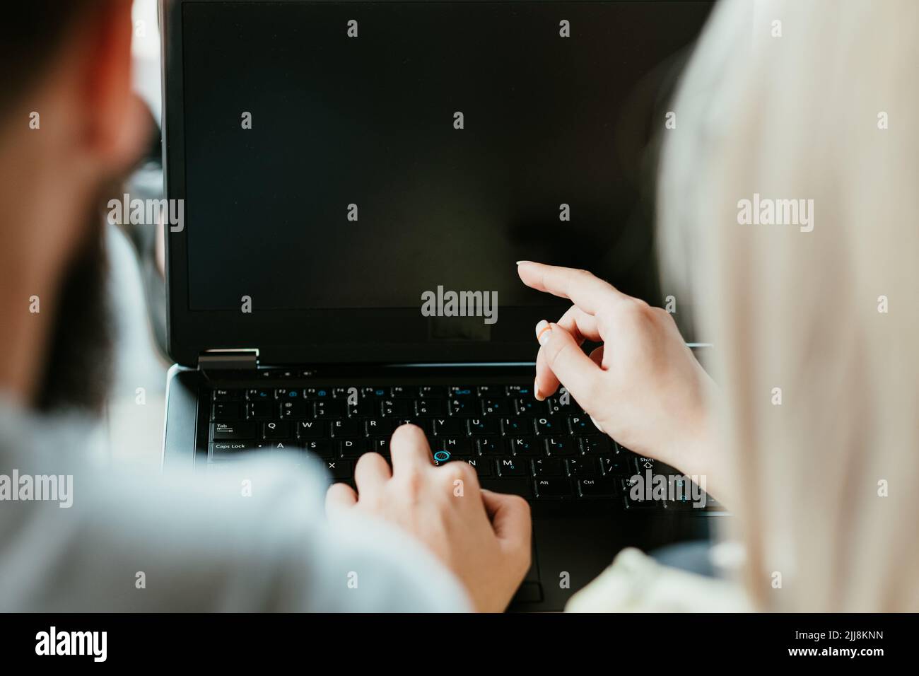 it course communication learning pointing screen Stock Photo - Alamy