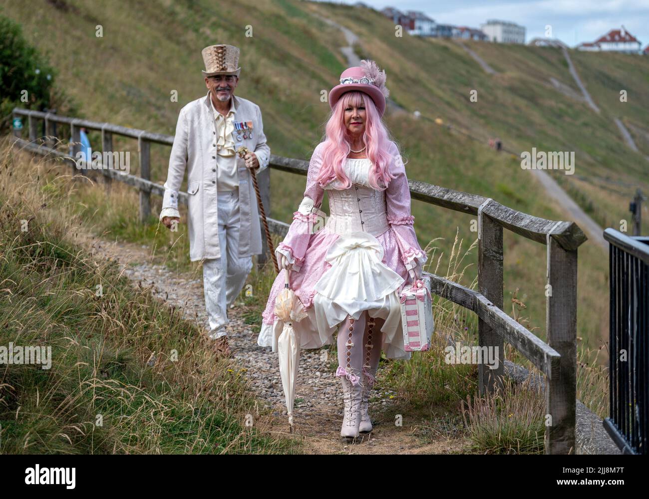 Steampunks attend the Whitby Steampunk Weekend, in Whitby, Yorkshire ...