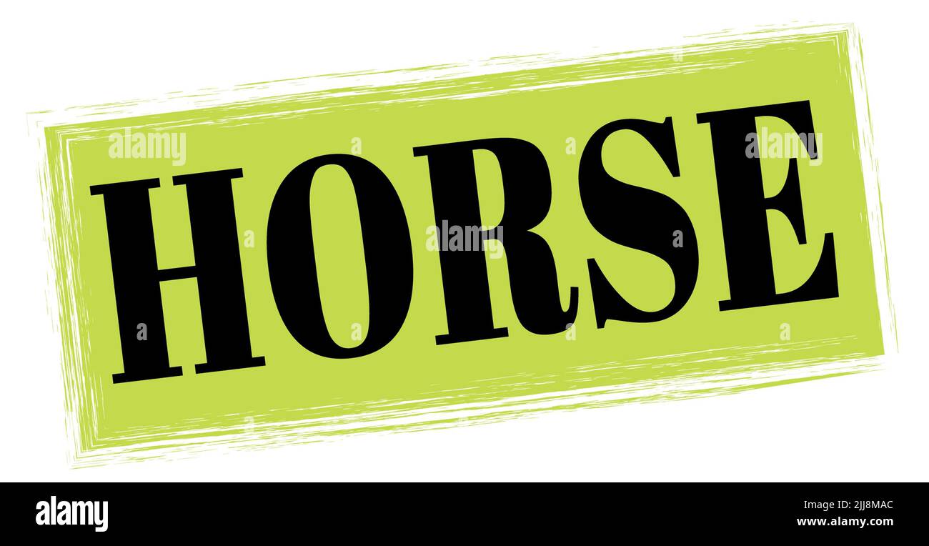 HORSE text written on green-black rectangle stamp sign Stock Photo - Alamy