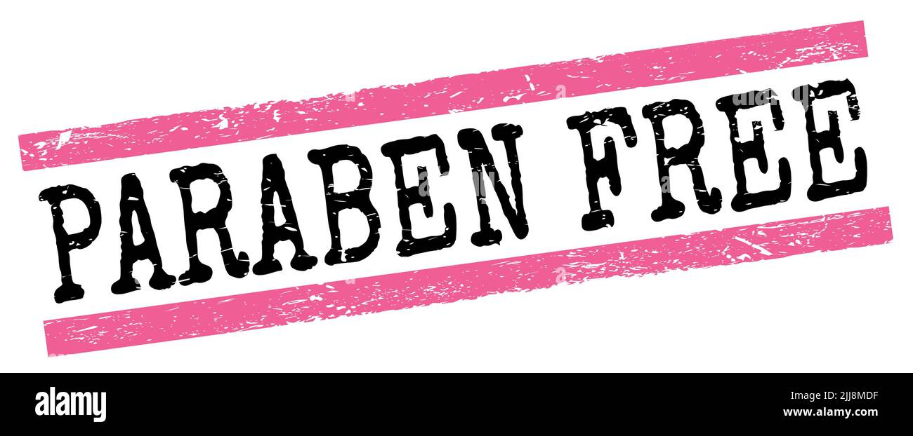 PARABEN FREE text written on pink-black grungy lines stamp sign Stock ...