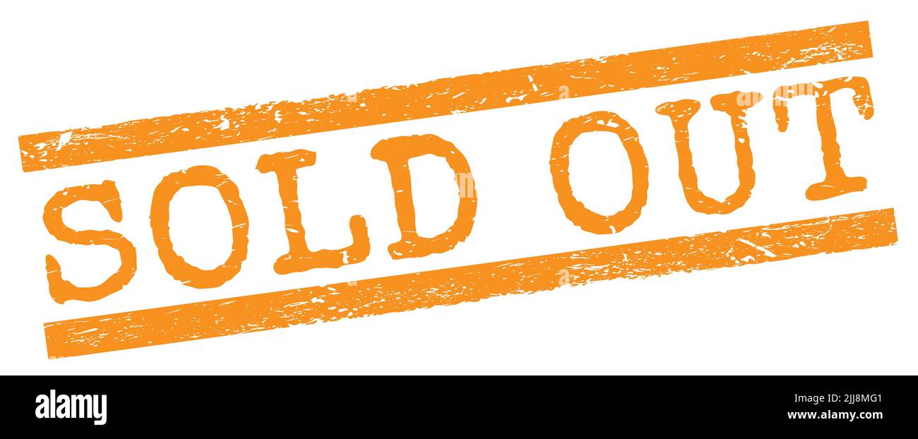 SOLD OUT text written on orange grungy lines stamp sign Stock Photo - Alamy