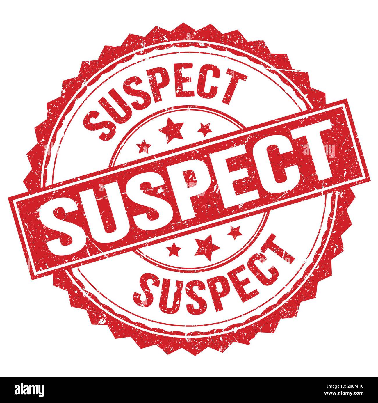 SUSPECT text written on red round stamp sign Stock Photo - Alamy