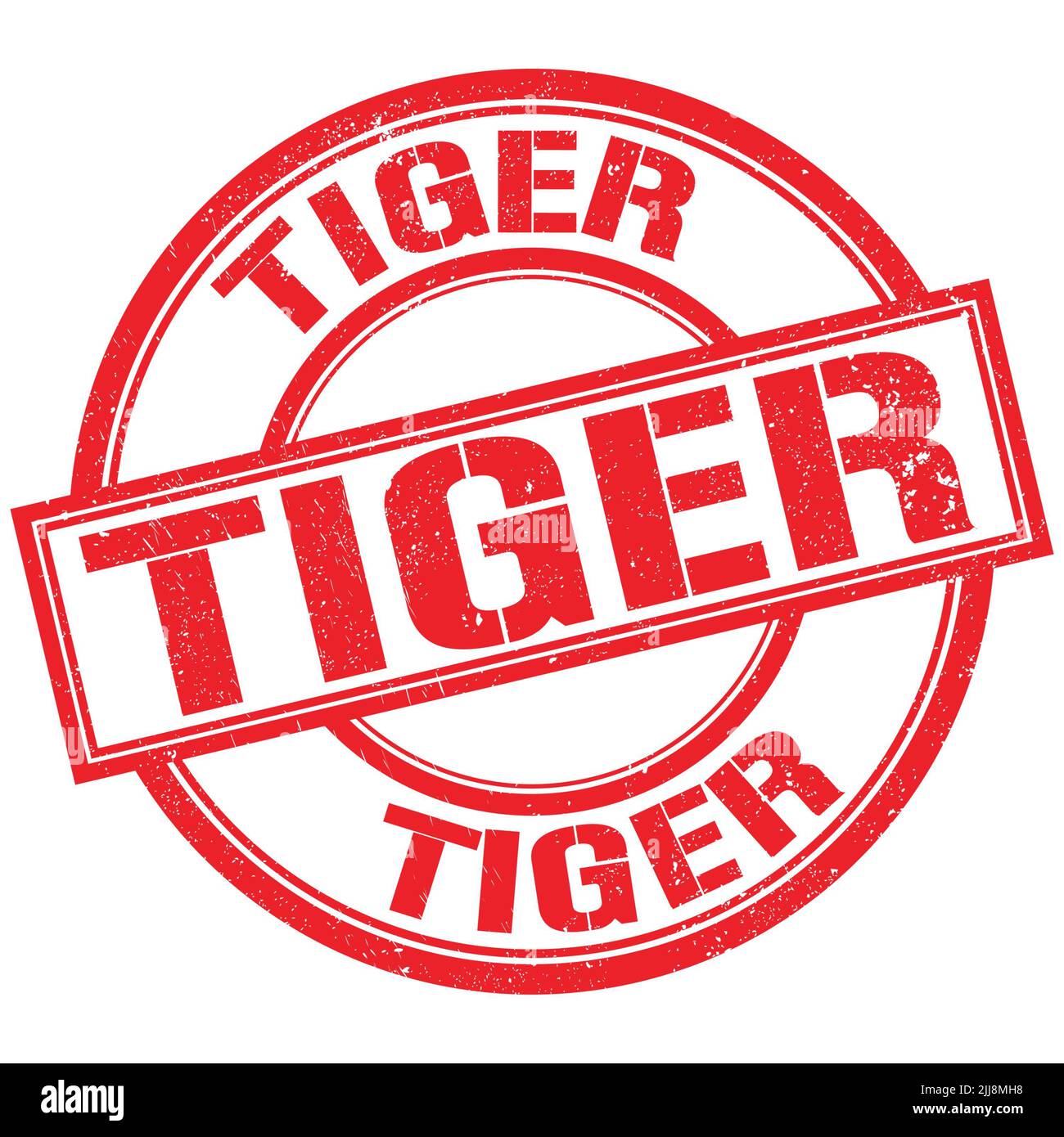 TIGER text written on red round stamp sign Stock Photo - Alamy