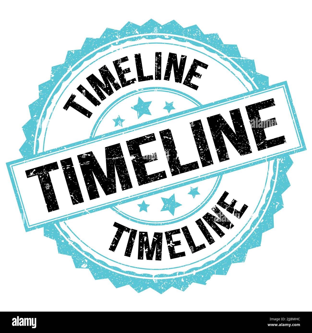 TIMELINE text written on blue-black round stamp sign Stock Photo - Alamy