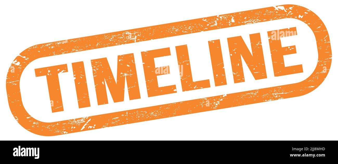 TIMELINE, text on orange rectangle stamp sign Stock Photo - Alamy