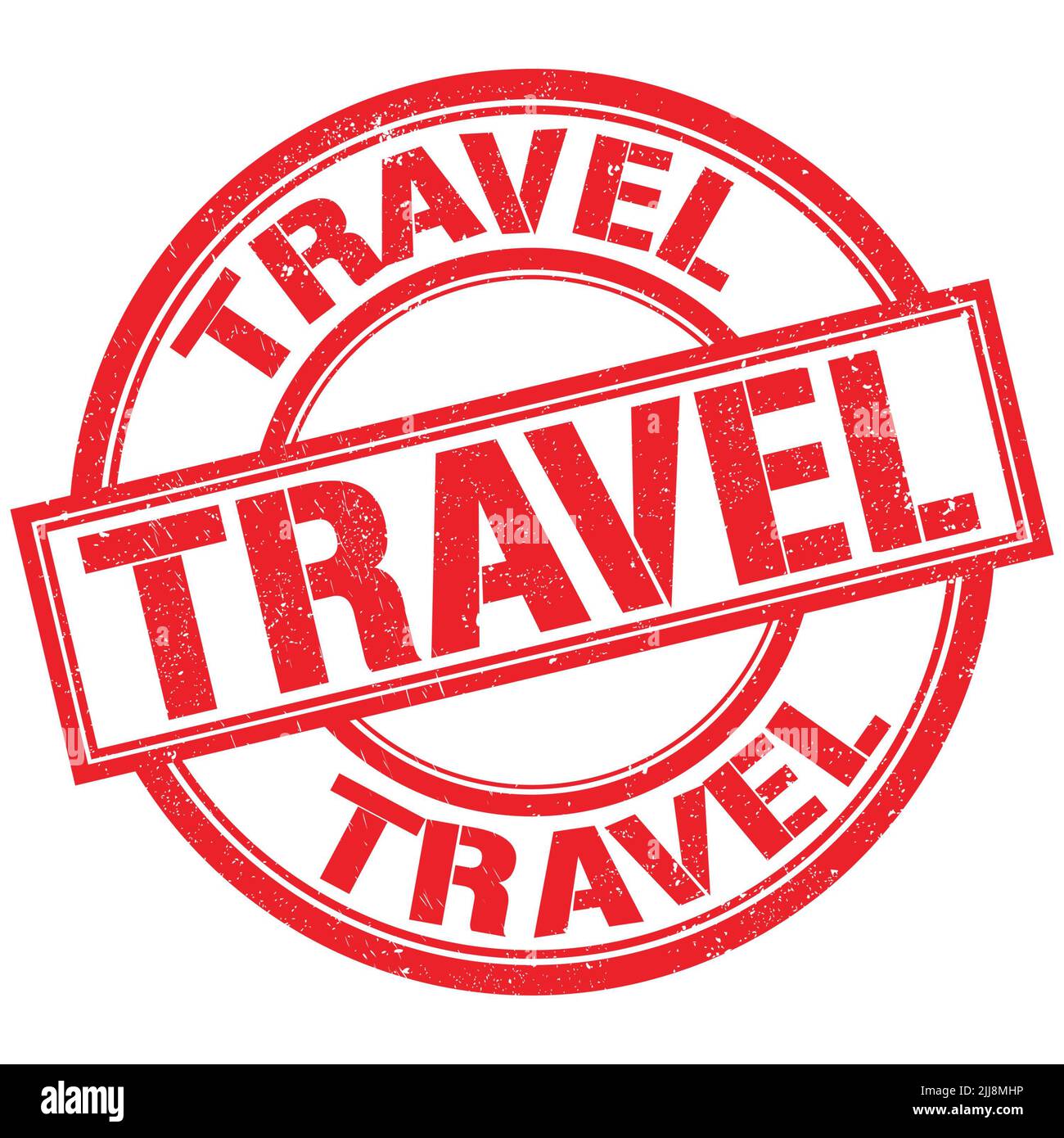 TRAVEL text written on red round stamp sign Stock Photo - Alamy