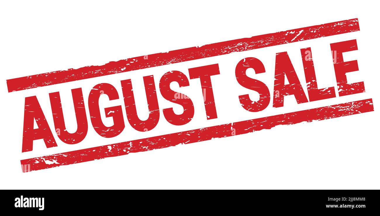 AUGUST SALE text written on red rectangle stamp sign Stock Photo - Alamy