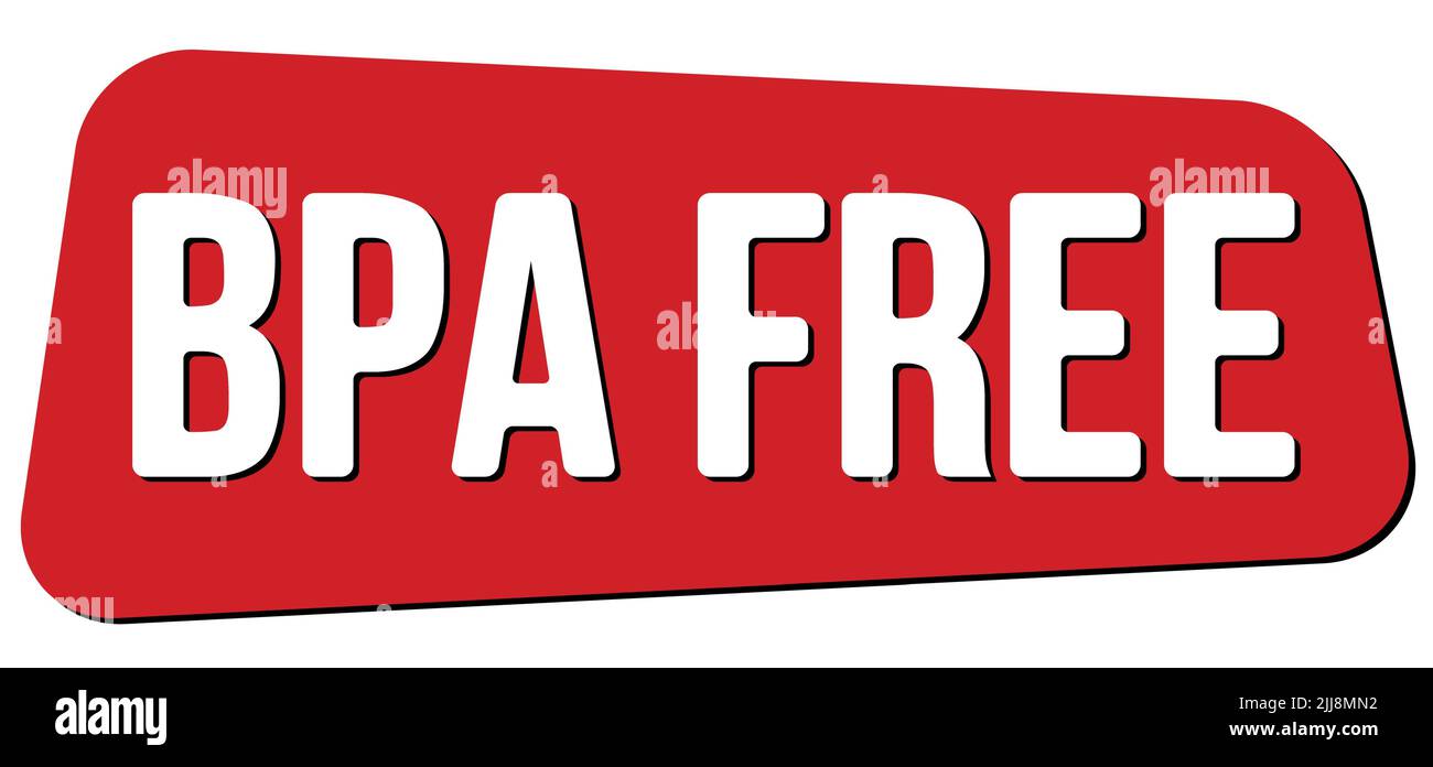 BPA FREE text written on red trapeze stamp sign Stock Photo - Alamy