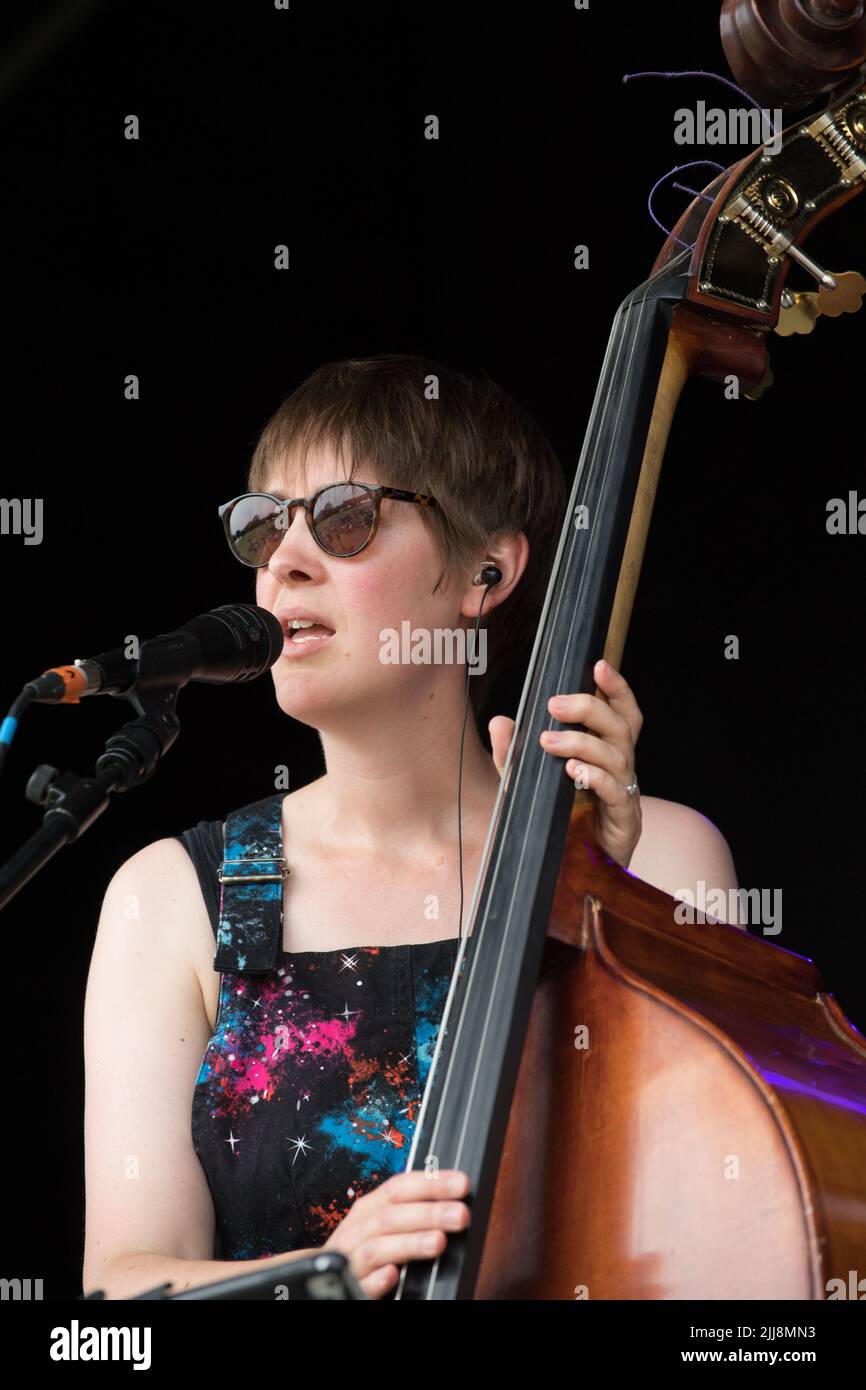 British folk duo, Honey & the Bear playng live on stage at the ...