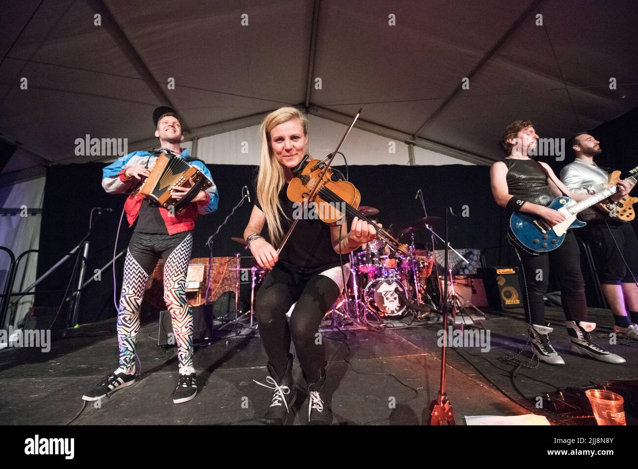 British band, Blackbeard's Tea Party playng live on stage at the ...