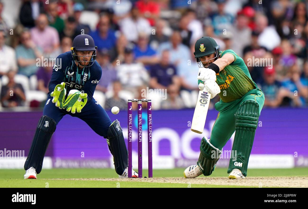 South Africa's Aiden Markram bats during the third one day ...