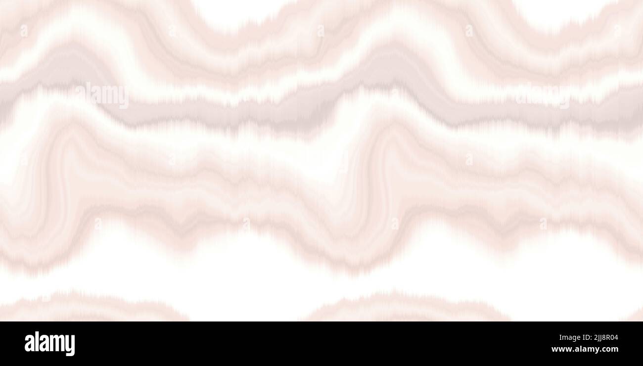 Soft wavy tie dye stripe seamless border pattern. Pink white organic ...