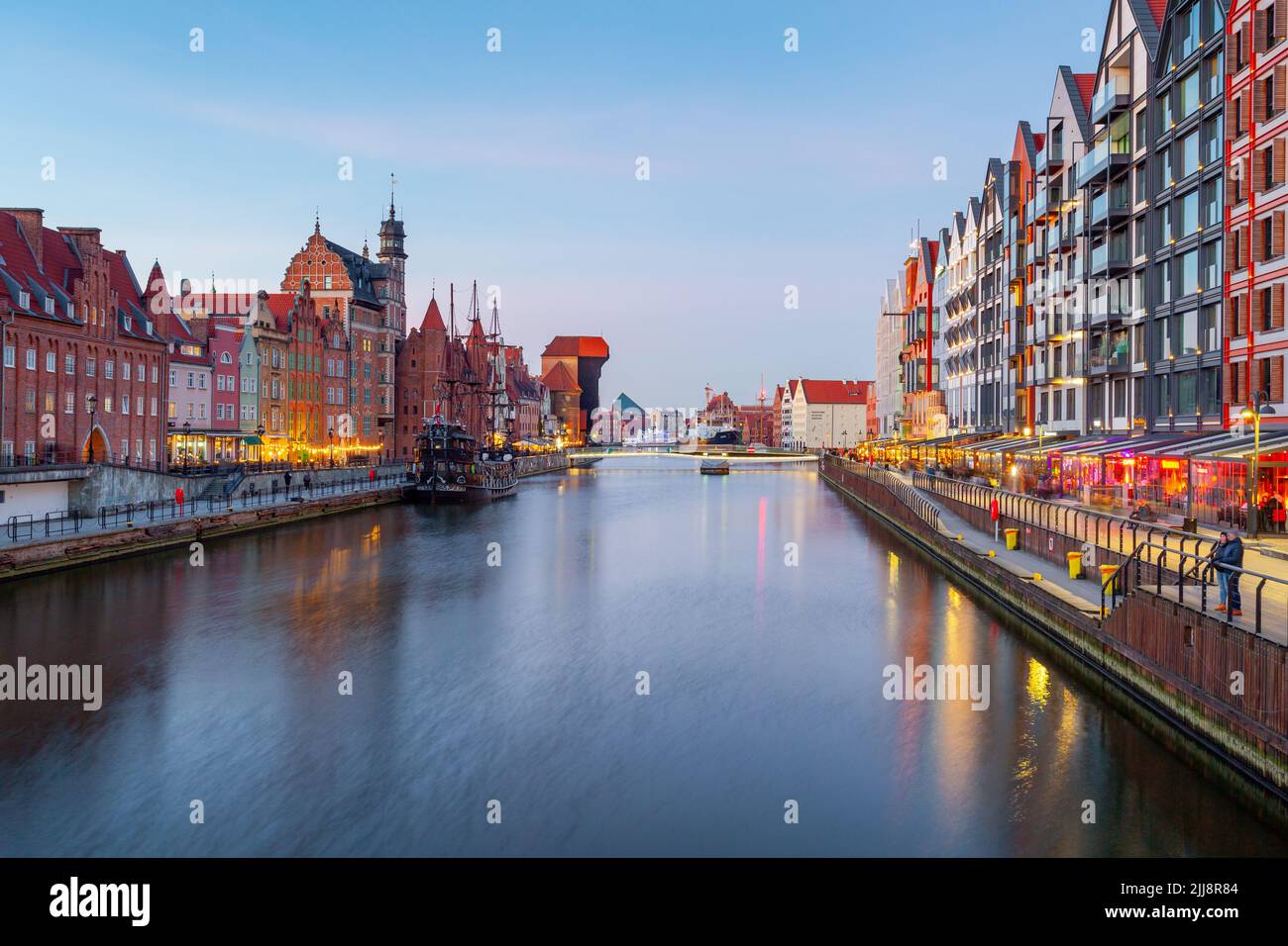 Gdansk, Poland - 12 March, 2022: Scenic summer evening panorama of the ...
