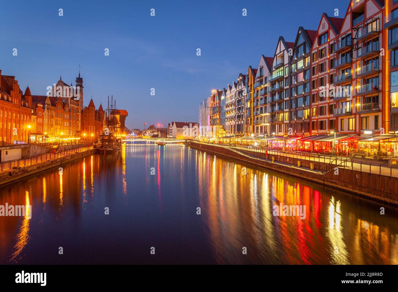 Gdansk, Poland - 12 March, 2022: Scenic summer evening panorama of the ...