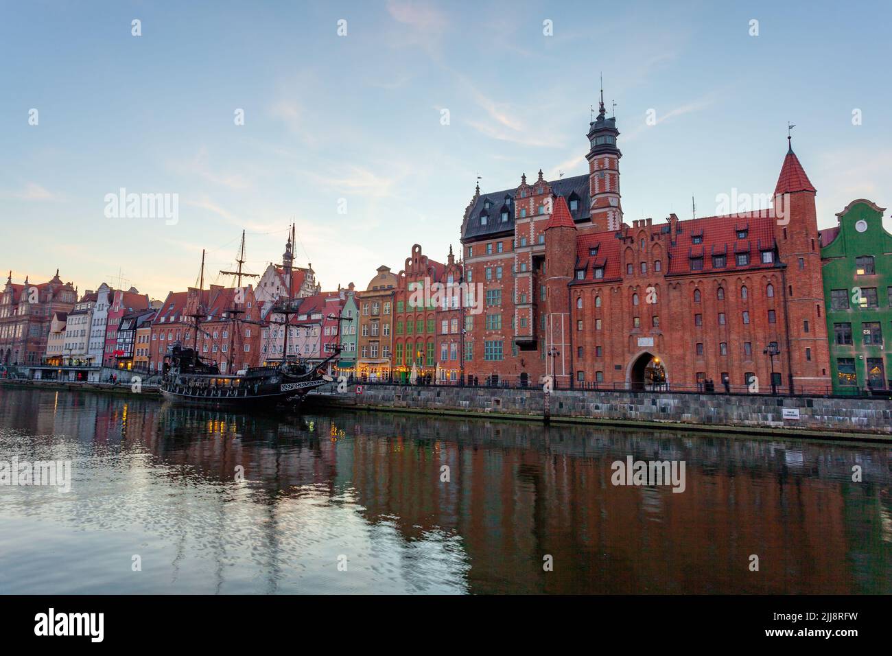 Gdansk, Poland - 12 March, 2022: Scenic summer evening panorama of the ...