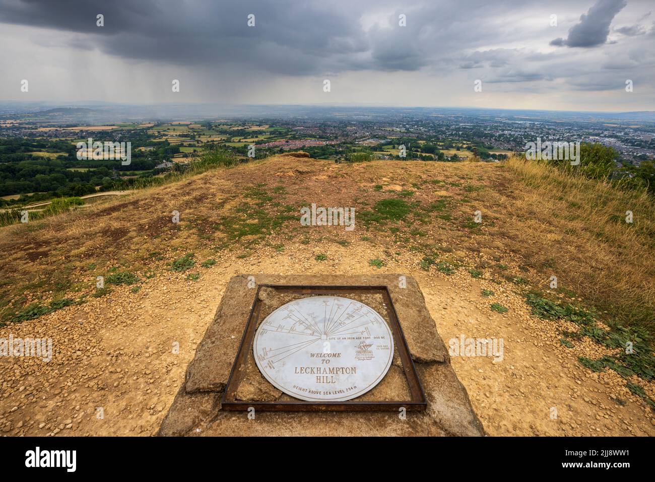 The Topscope on Leckhampton Hill overlooking Cheltenham Spa with an ...