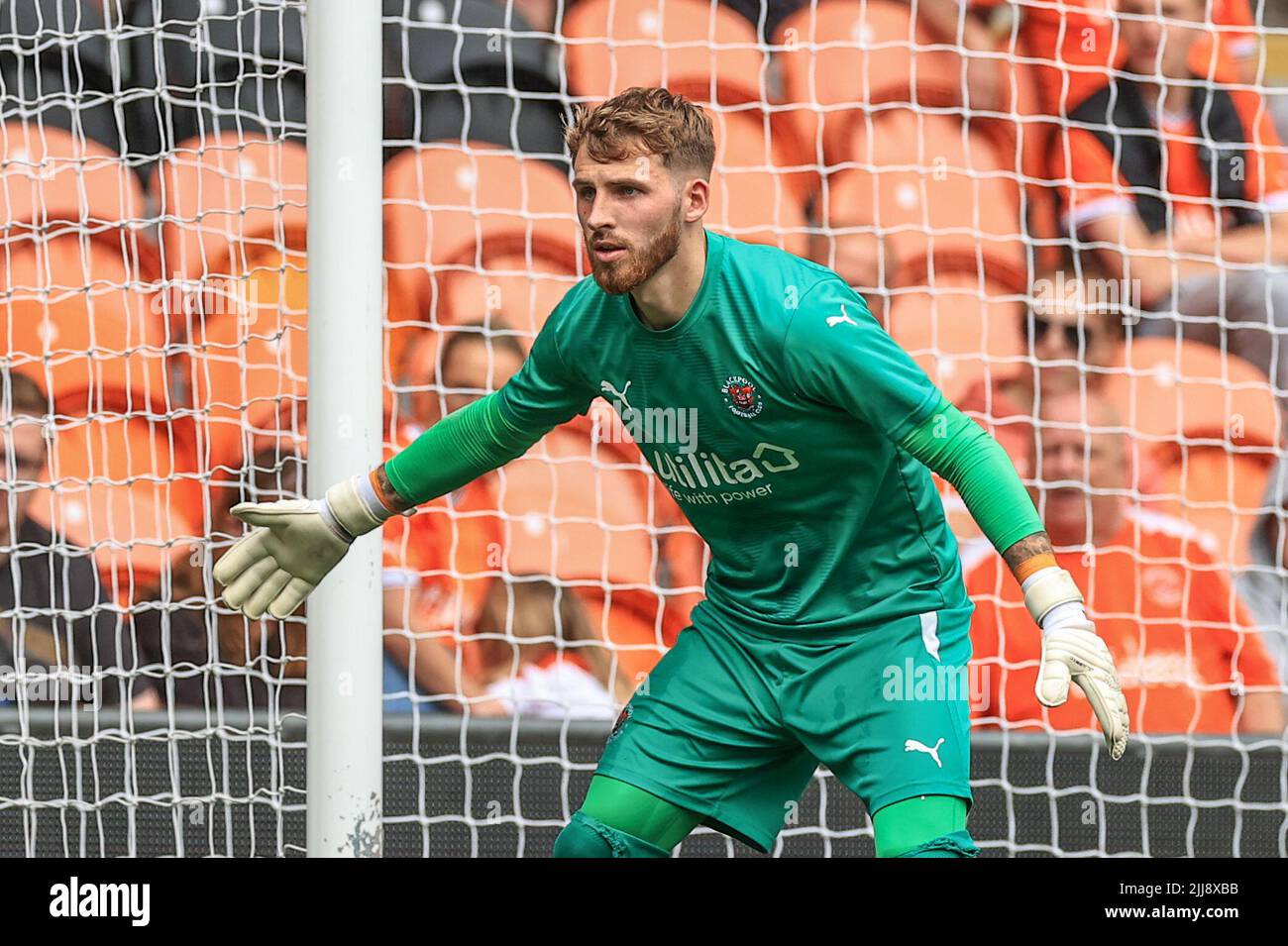 Daniel Grimshaw #32 of Blackpool in action during the game Stock Photo ...