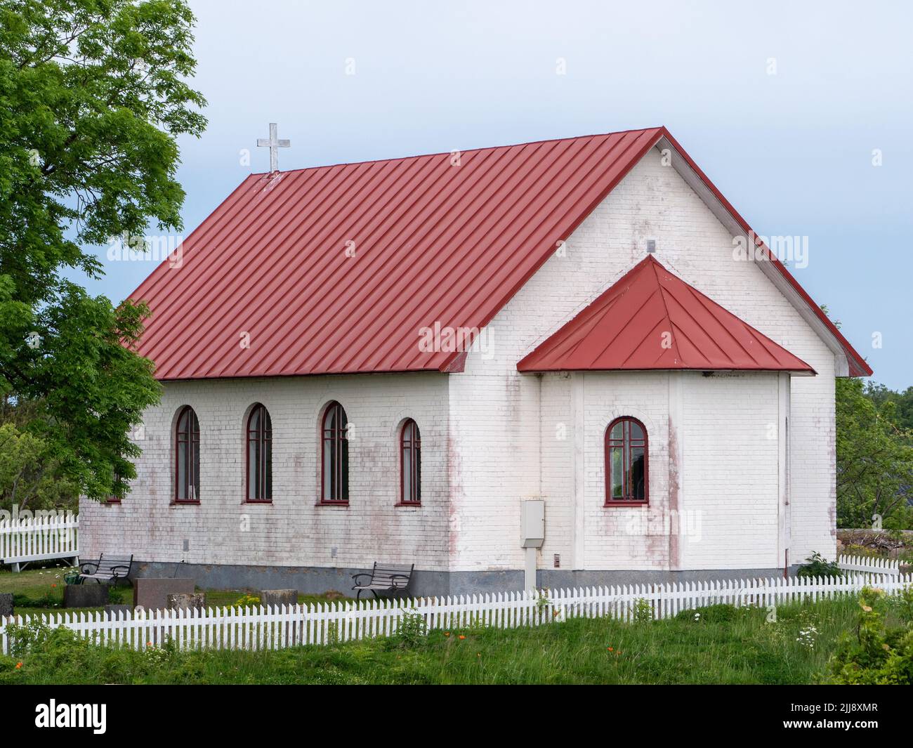 The red roofed house on a Finnish coast Stock Photo - Alamy