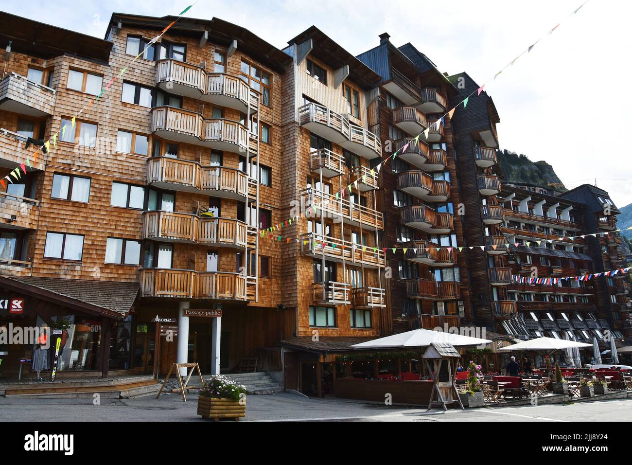 Avoriaz mountain resort, with strange wooden buildings, Portes du ...