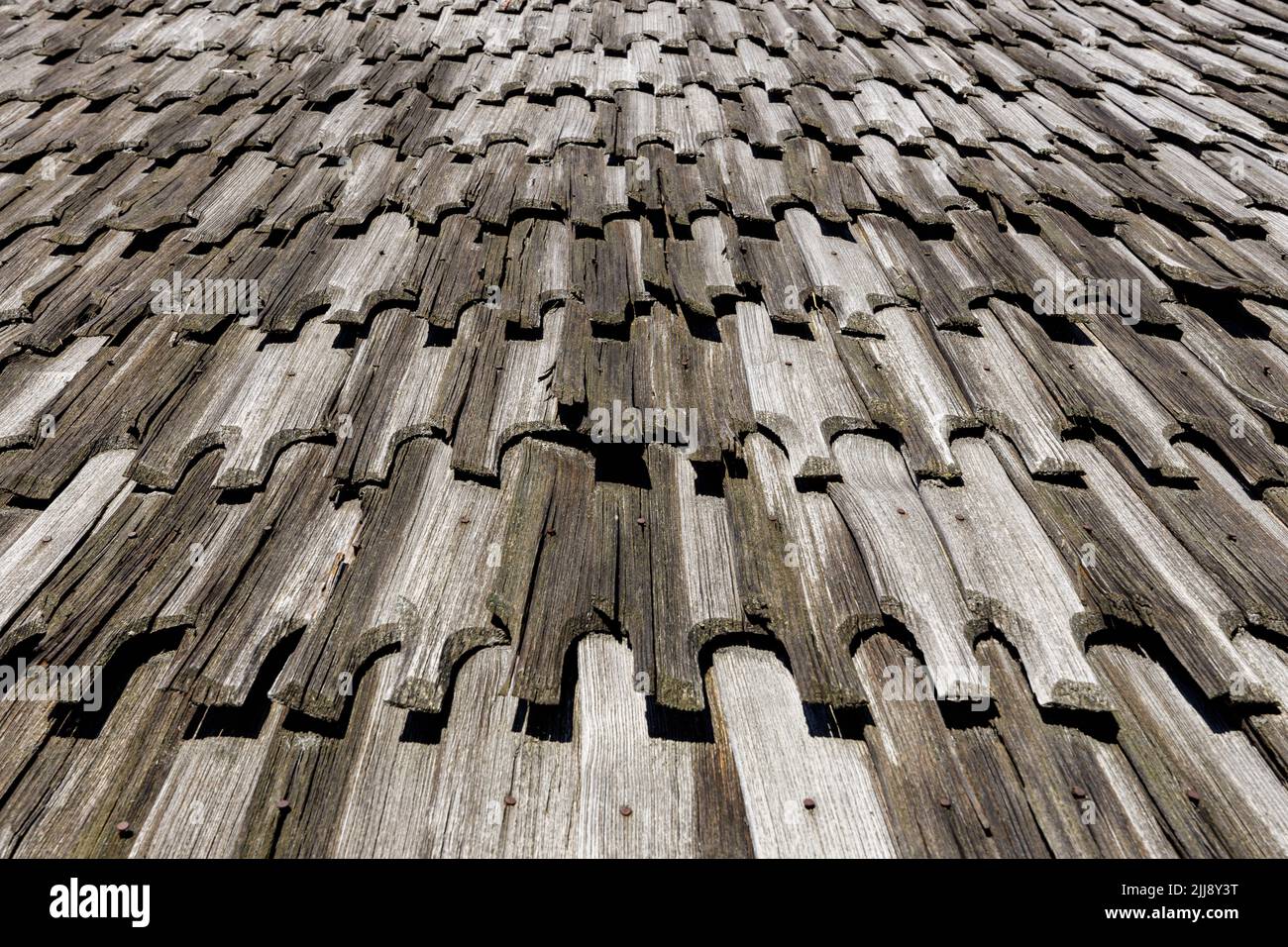 Wooden tiles of a roof Stock Photo - Alamy