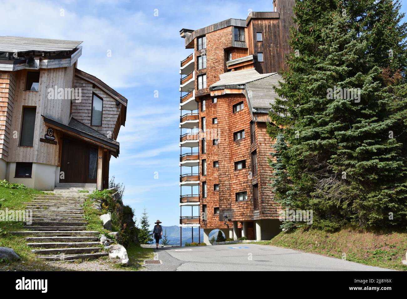 Avoriaz mountain resort, with strange wooden buildings, Portes du ...
