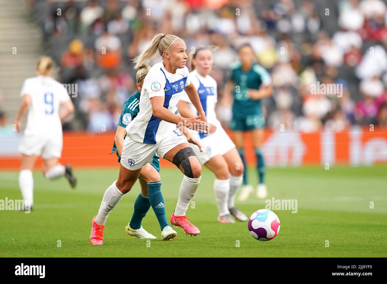 Milton Keynes, England, July 16th 2022: Emma Koivisto (5 Finland) goes ...