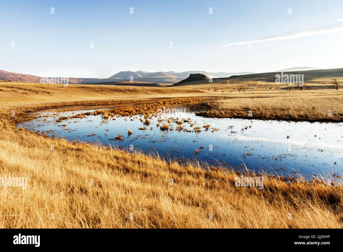 Beautiful scenery of Eastern Cape landscape under the clear blue sky ...