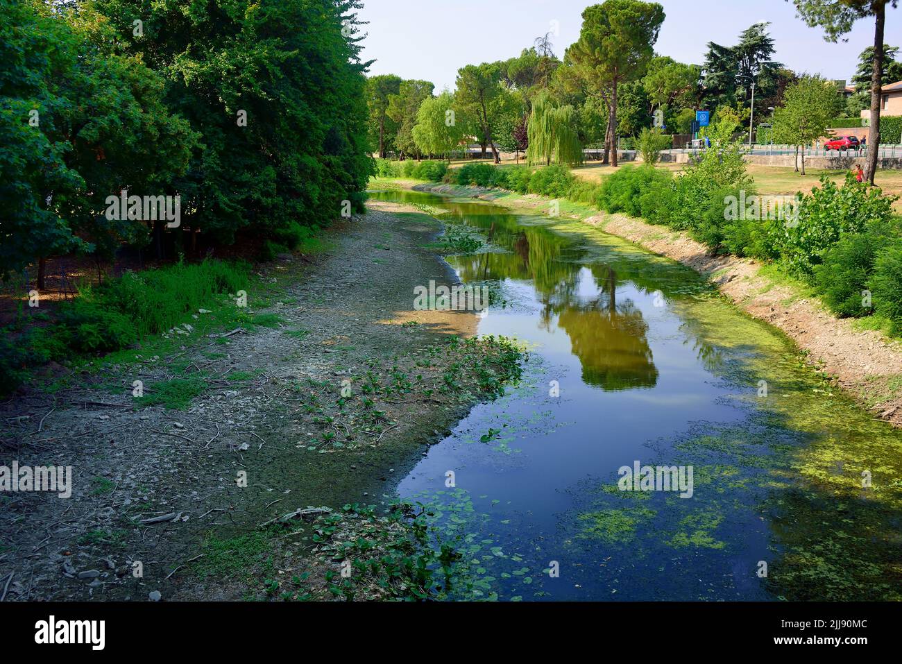 Padua, Veneto, Italy. The master branch of the Bacchiglione river in ...