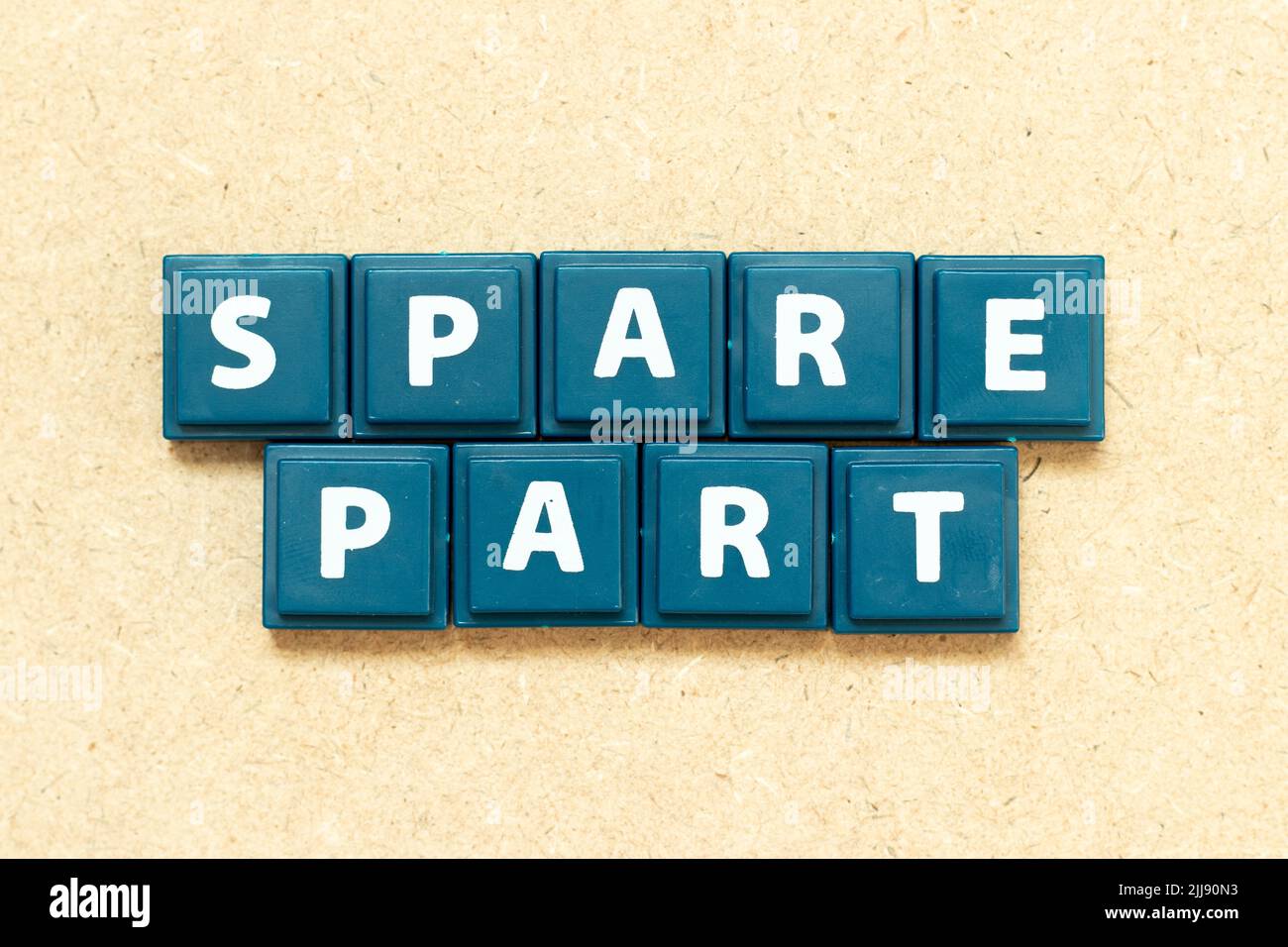 Tile alphabet letter in word spare part on wood background Stock Photo ...