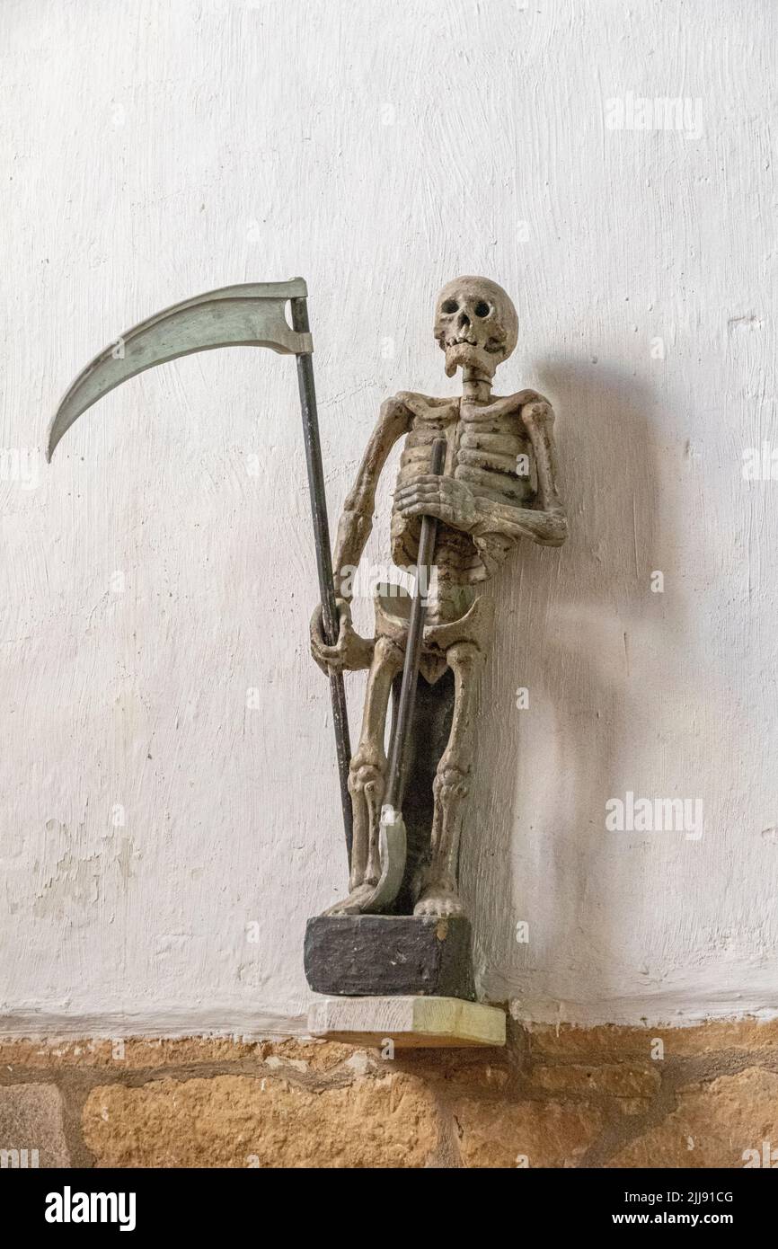 Ploumilliau, France. Statue of the Ankou, a 16th century ...