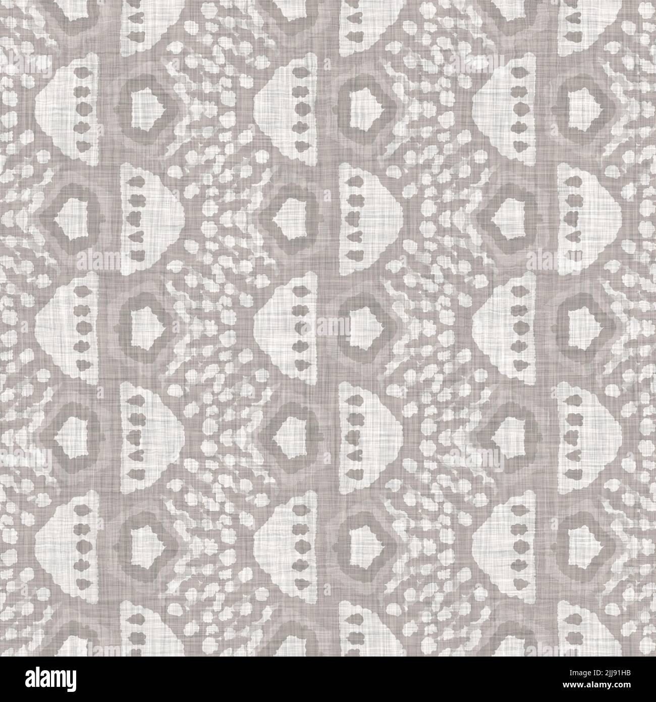 French grey doodle motif linen seamless pattern. Tonal country cottage ...