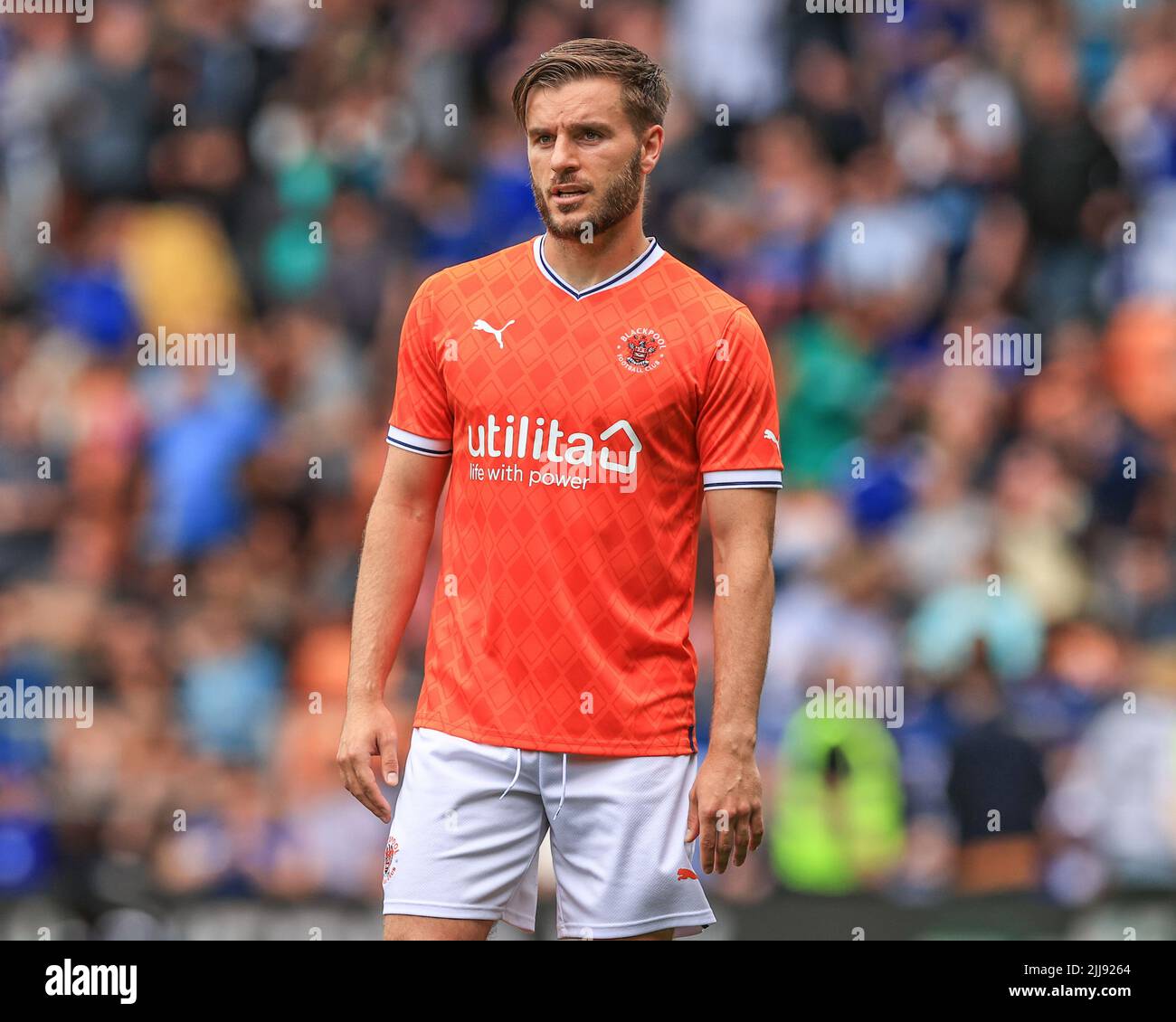 Luke Garbutt #29 of Blackpool during the game in Blackpool, United ...