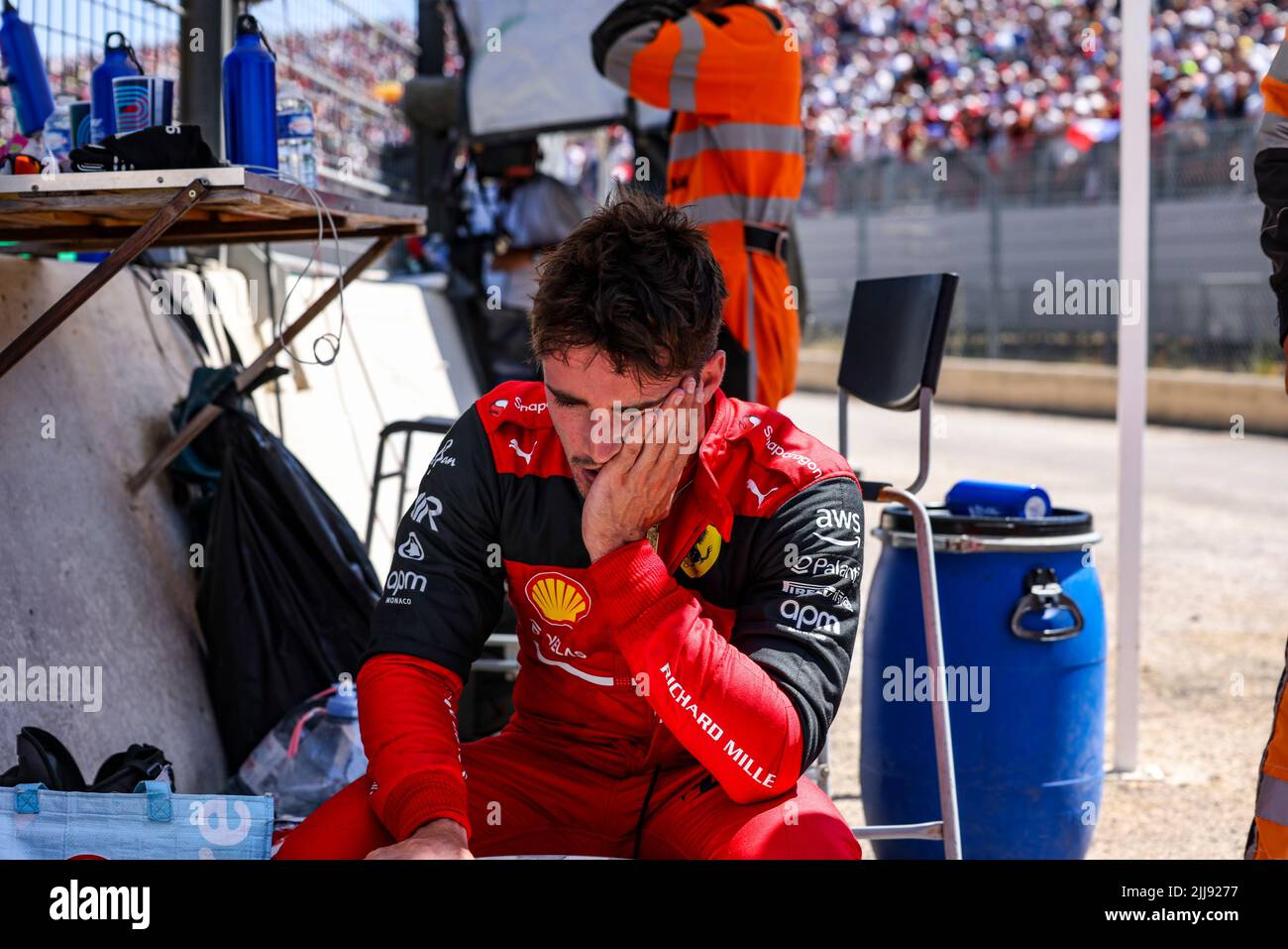 16 LECLERC Charles (mco), Scuderia Ferrari F1-75, portrait, crash, accident, during the Formula ...