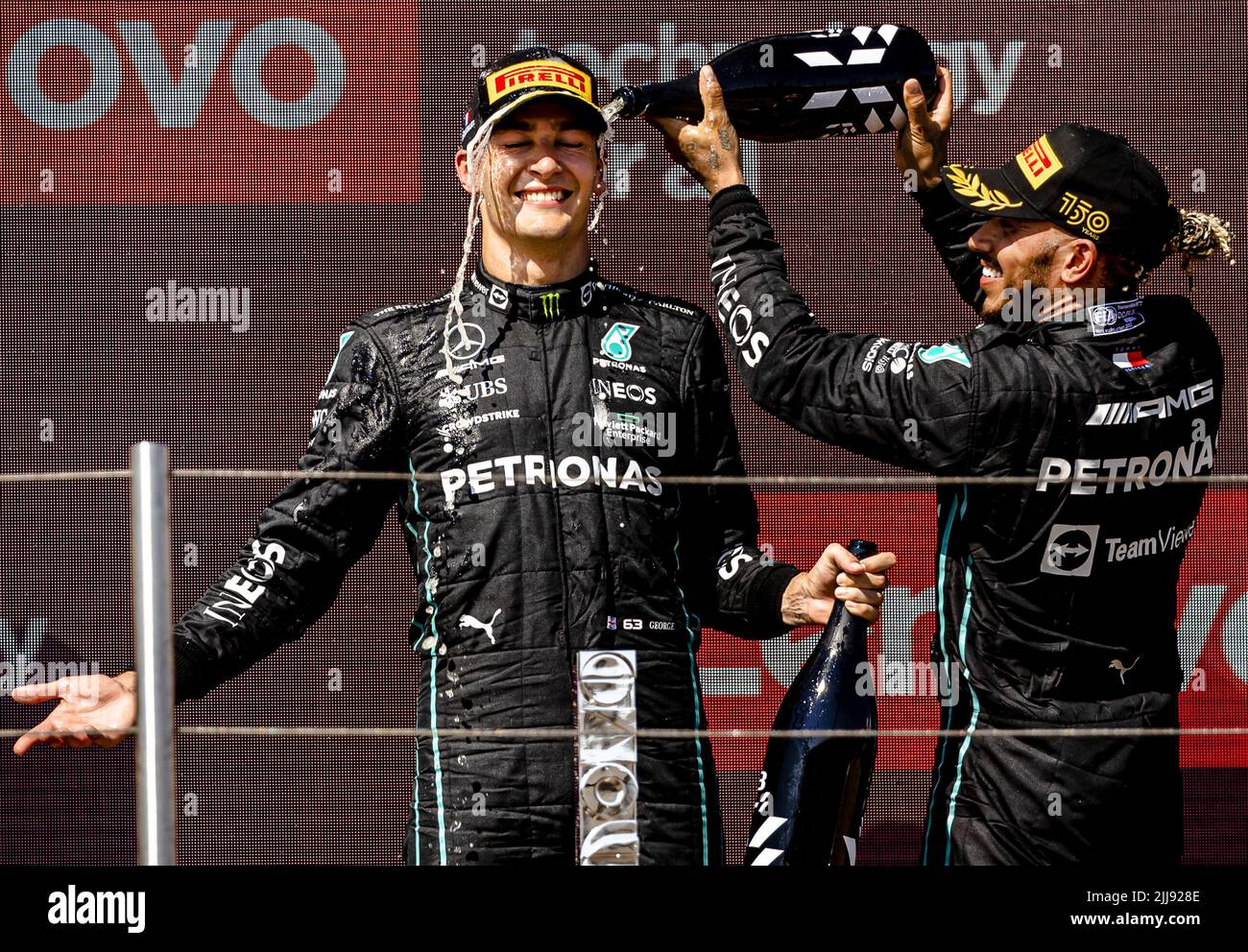 LE CASTELLET - George Russell (Mercedes) and Lewis Hamilton (Mercedes ...