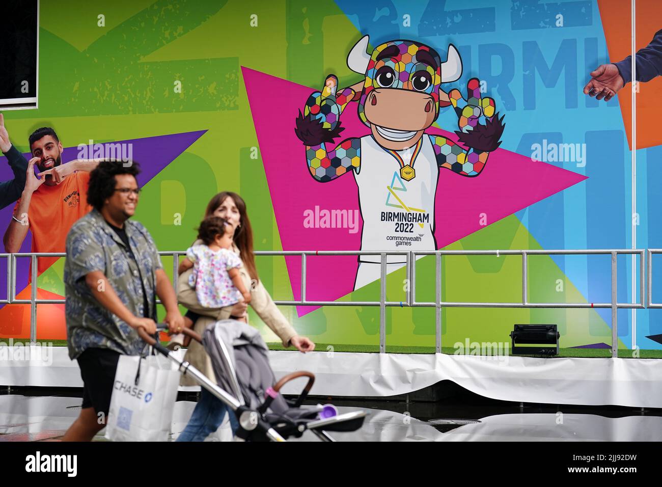 A sign with Perry the Mascot in Birmingham ahead of the Commonwealth ...