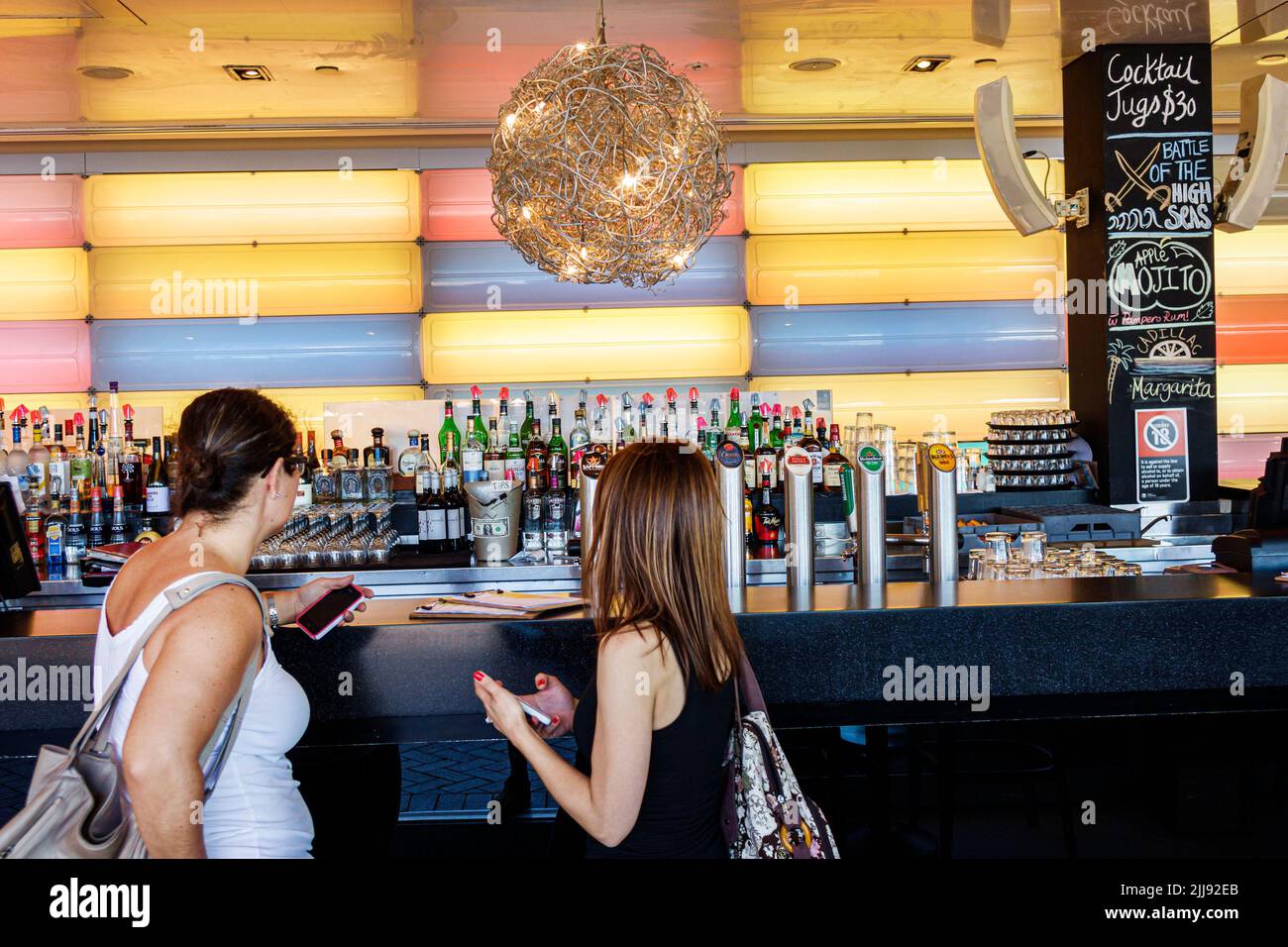 Cruise bar inside interior counter pub women female friends hi-res ...